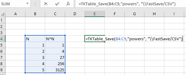 CSV in one formula - PersisTables
